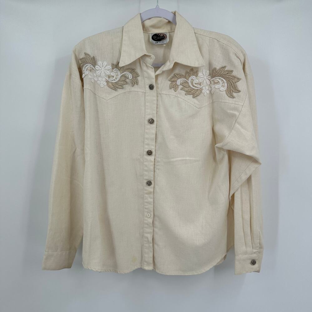 Western Collection Embroidered Western Shirt Size L V… - Gem